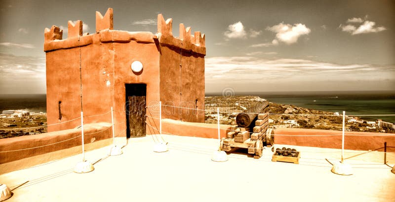 Malta, Red Tower of Mellieha Stock Photo - Image of heritage, medieval ...