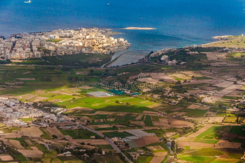 Malta - Fields and Meadows from Aircraft Behind Mosta Stock Image ...