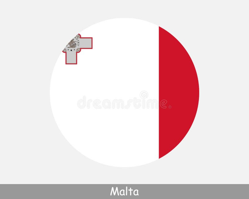 Malta Round Circle Flag. Maltese Circular Button Banner Icon Stock ...