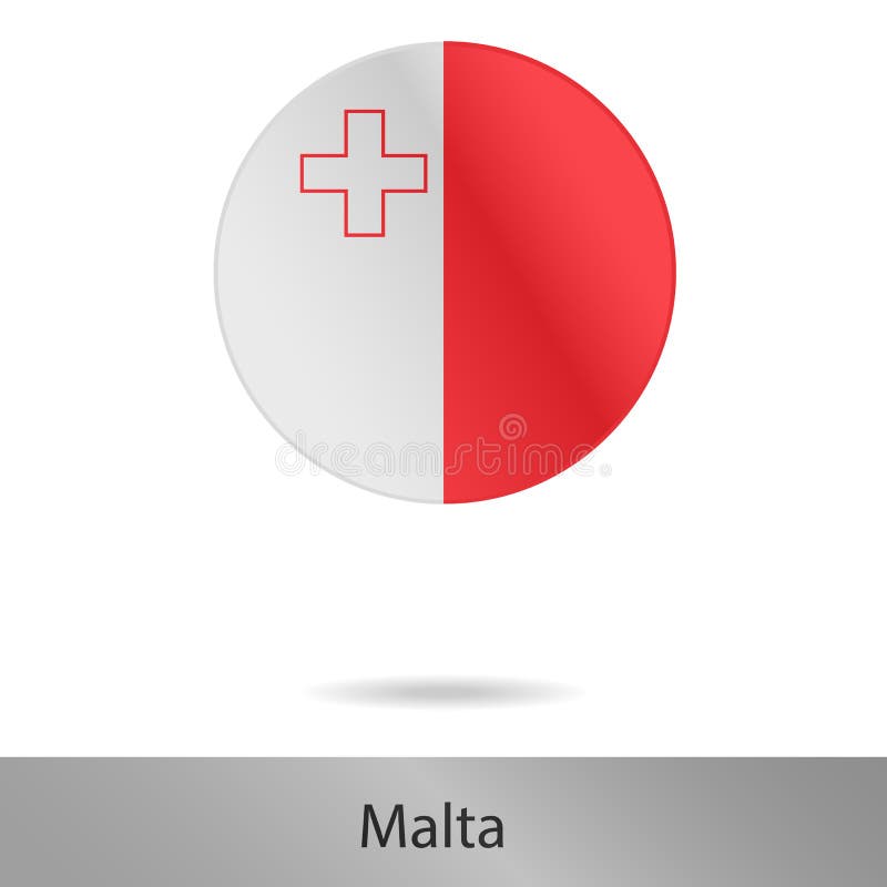 Malta Round Icon with Shadow Stock Illustration - Illustration of ...