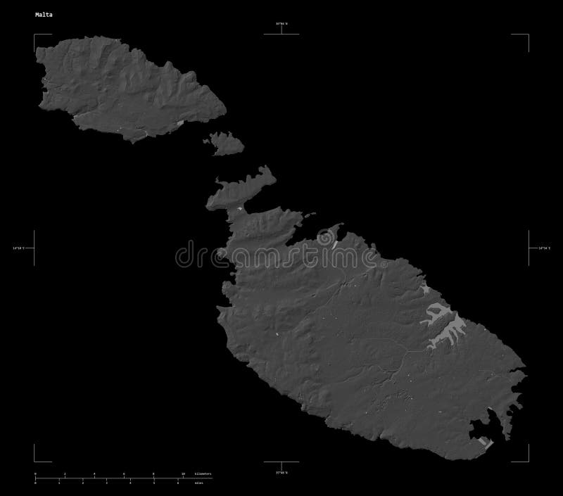 Malta Shape on Black. Bilevel Stock Illustration - Illustration of ...