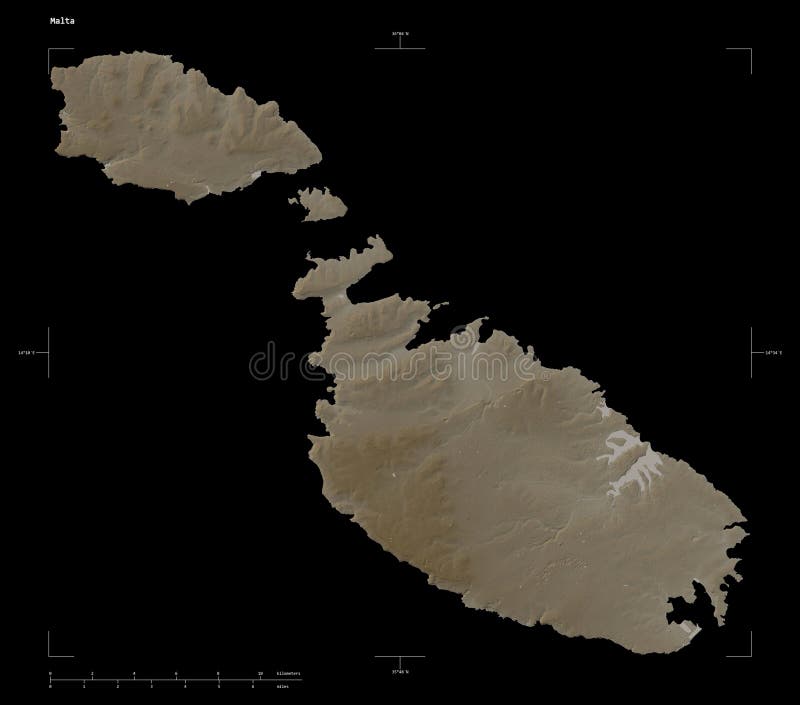 Malta Shape on Black. Sepia Stock Illustration - Illustration of ...