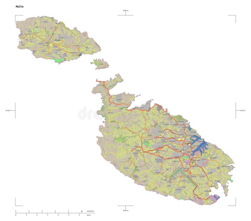Malta Shape on White. Topo Standard Stock Illustration - Illustration of solid, continent: 304087941