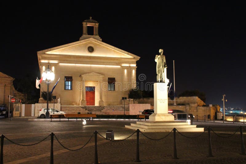 Malta Stock Exchange Building and Castille Square in Valletta Editorial ...