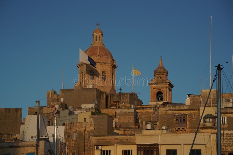 Malta the Three Cities at Sunset - Vittoriosa, Senglea & Cospicua Stock ...