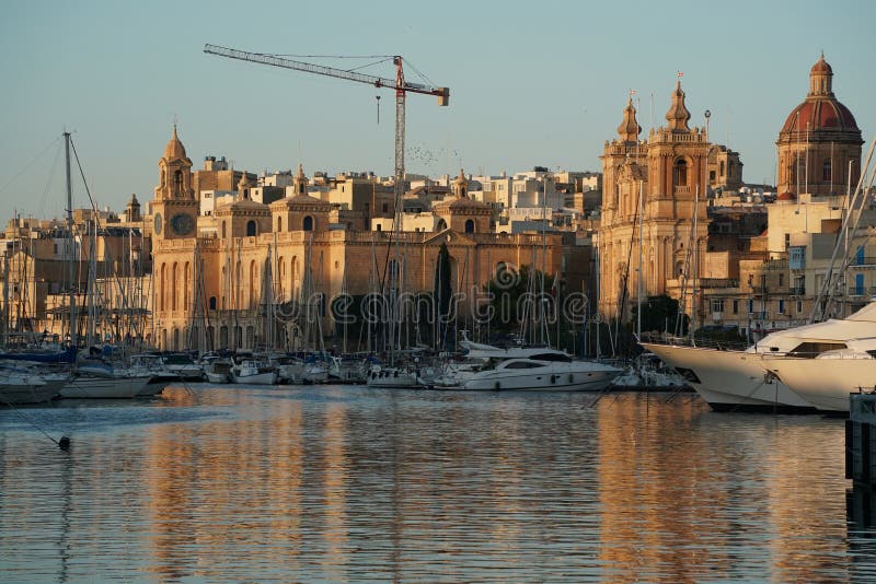Malta the Three Cities at Sunset - Vittoriosa, Senglea & Cospicua Stock ...