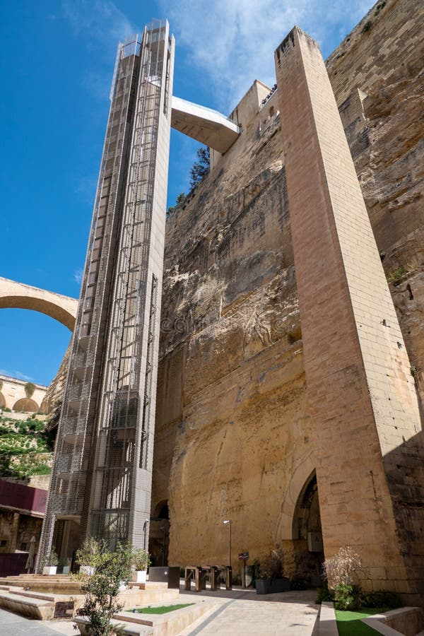 Malta, Valletta, Barraka Panoramic Lift Editorial Photo - Image of time ...