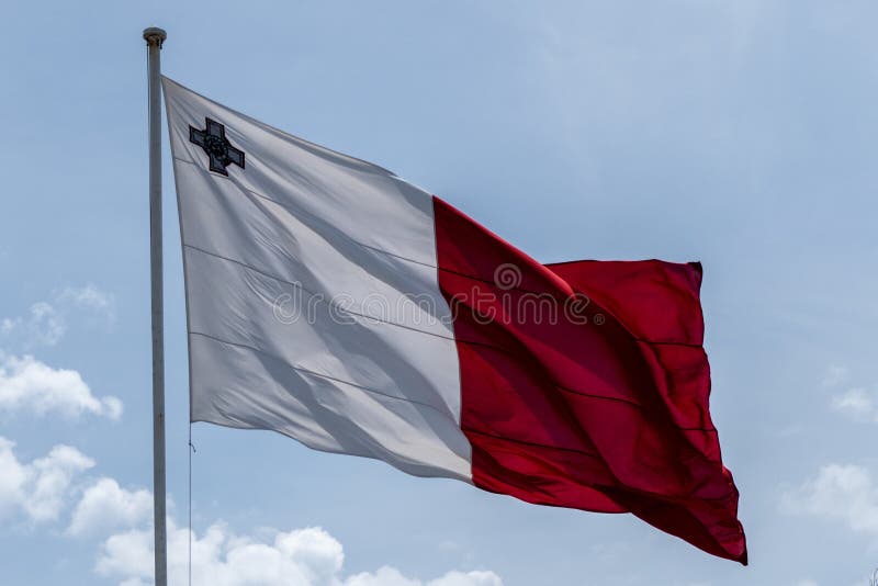 Malta, Valletta, National Flag of Malta Editorial Stock Photo - Image ...