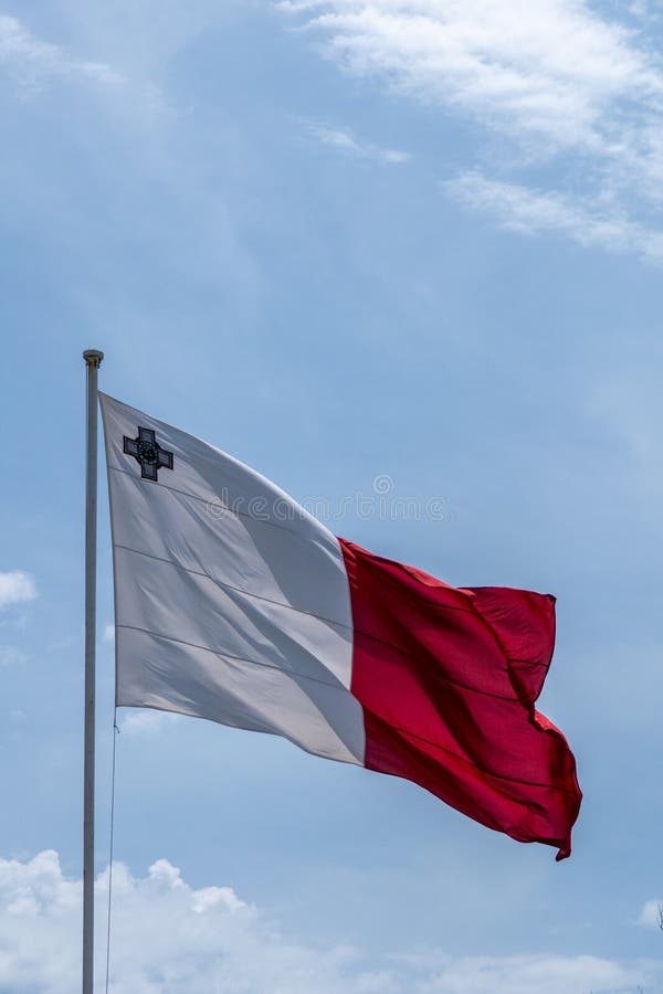 Malta, Valletta, National Flag of Malta Editorial Photography - Image ...