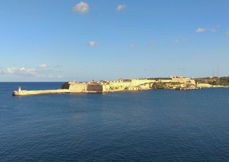 Malta, Valletta, View on the Fort Ricasoli from Valletta Stock Photo ...