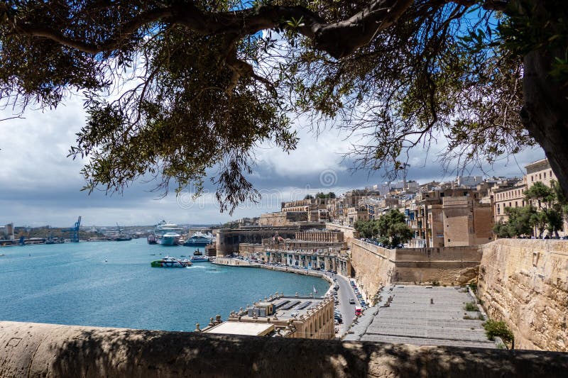 Malta, Valletta, View of the Old Town from a Rampart Editorial Stock ...