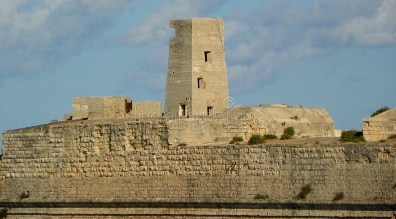 Malta, Valletta, View on the Towers on Top of the Bastions Stock Image ...
