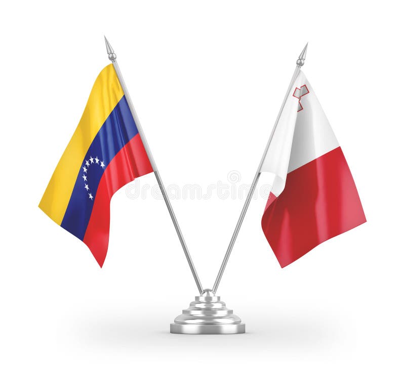 Malta and Venezuela Two Flags Textile Cloth, Fabric Texture Stock ...