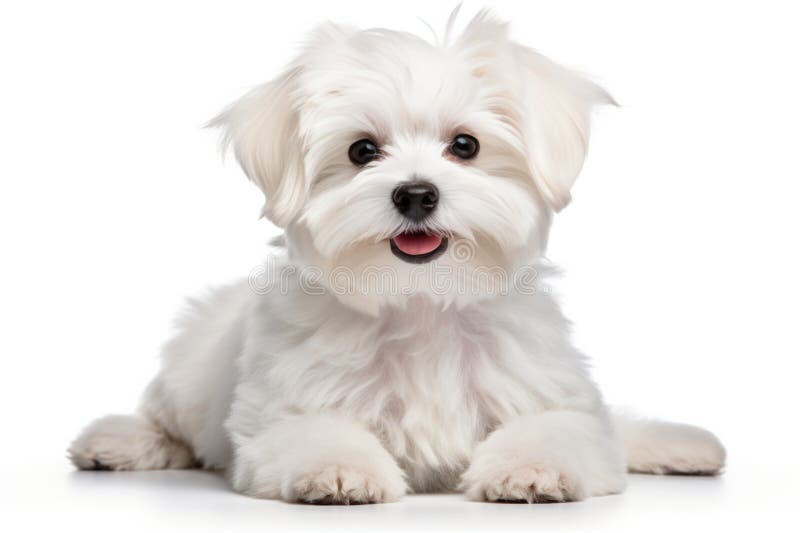 Maltese Dog Sitting on a White Background Stock Illustration ...