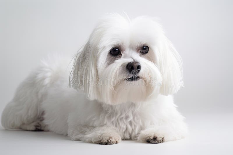 Maltese Dog on White Background. Generative AI Stock Illustration ...