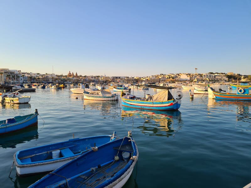 Maltese Fishing Town stock photo. Image of port, ocean - 252679162