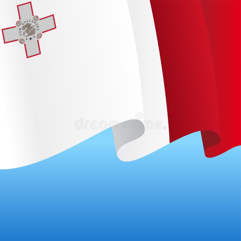 Maltese Flag Wavy Abstract Background Vector Illustration Stock