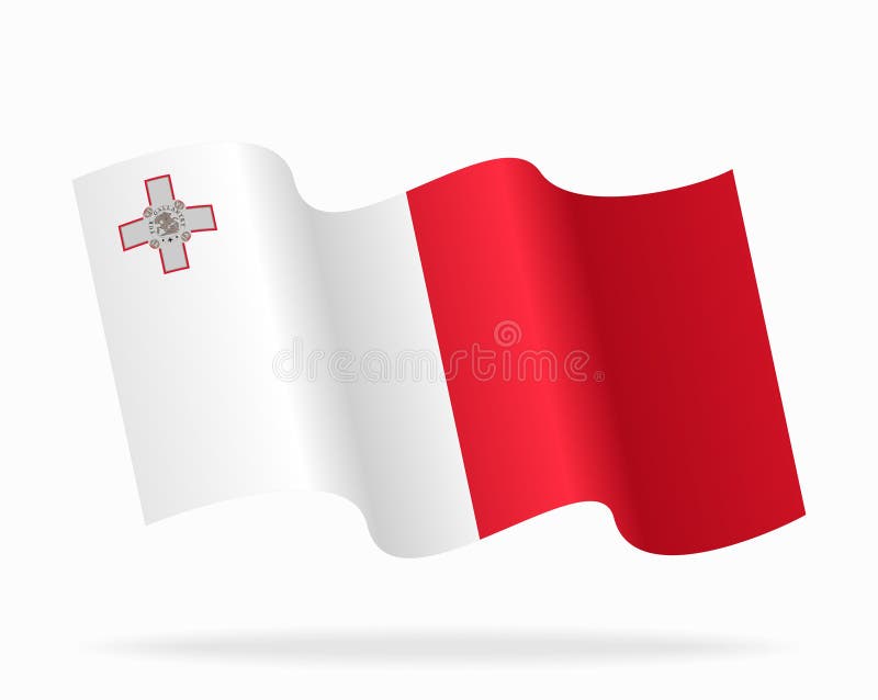 Maltese Flag Wavy Background Layout. Vector Illustration. Stock ...