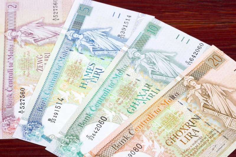 Maltese Lira in the Black Wallet Stock Photo - Image of business ...