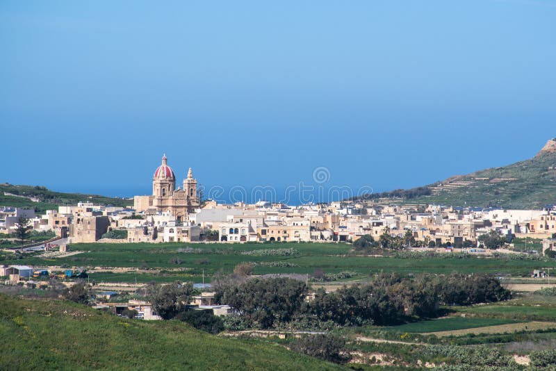 View of Zebbug Town in Gozo, Malta Stock Image - Image of island ...