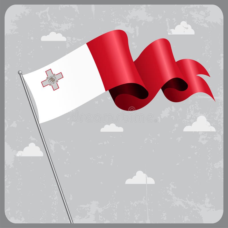 Maltese Wavy Flag Vector Illustration Stock Vector Illustration Of