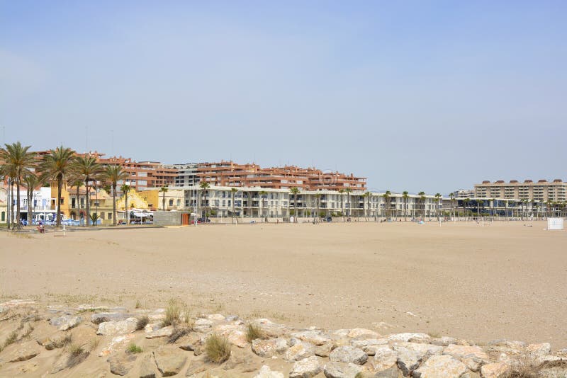 Malvarrosa Beach at Valencia, Spain Editorial Stock Image - Image of ...