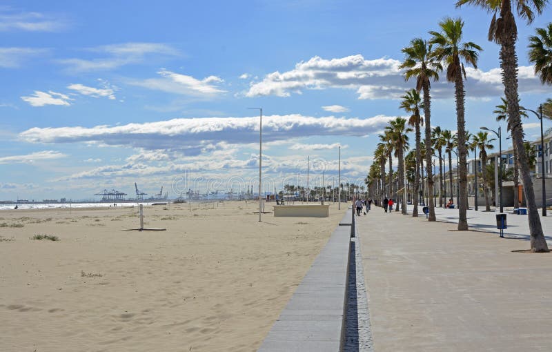 Malvarrosa-Strand in Valencia Spanien Redaktionelles Bild - Bild von ...