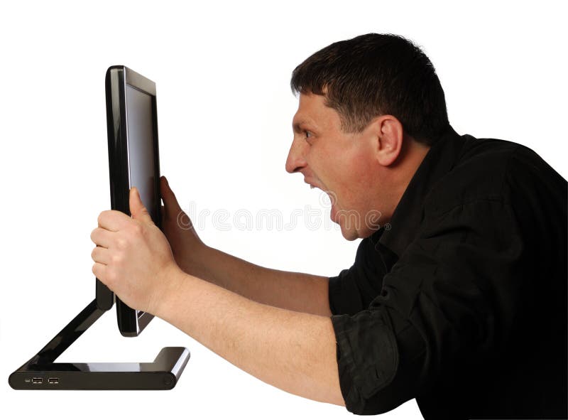 Malveillant l'homme image stock. Image du hommes, ordinateur - 4196801