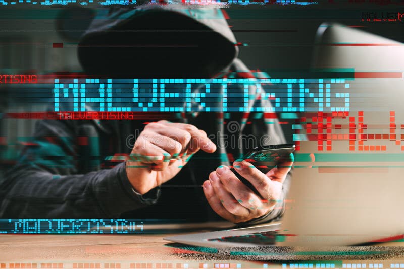 Malvertising - Phone Hack and Attack Method Concept Stock Image - Image ...