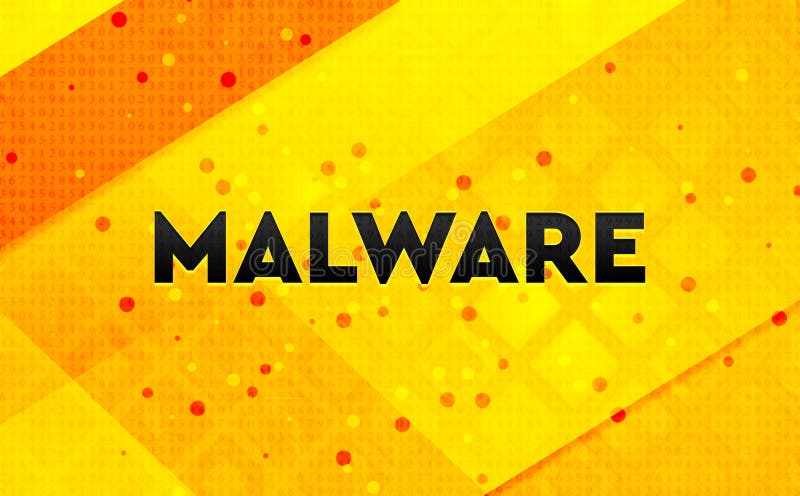 Malware Abstract Digital Banner Yellow Background Stock Illustration ...