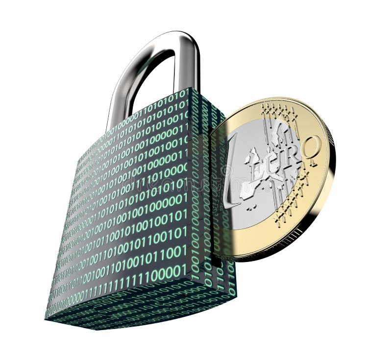 Malware Attack Concept Padlock with Money Stock Illustration ...