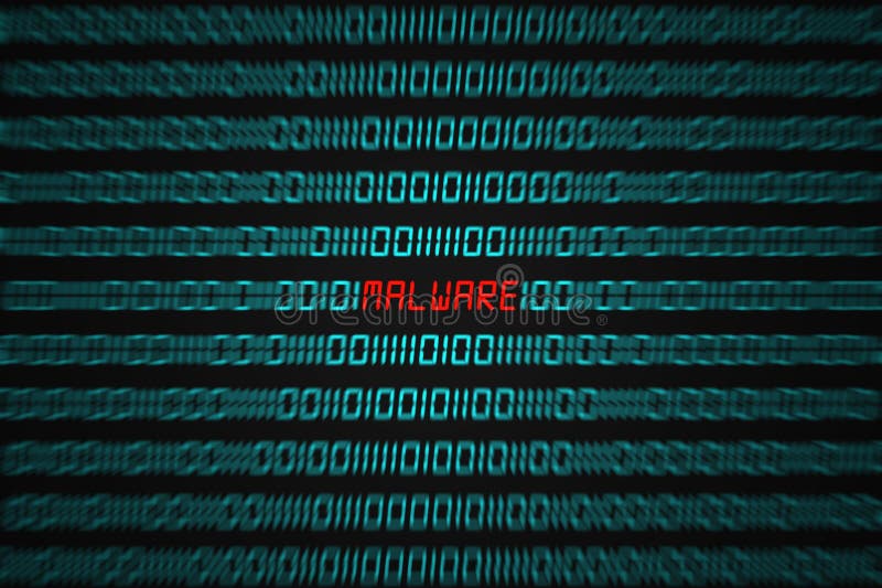 Malware in binary code stock illustration. Illustration of hacker ...