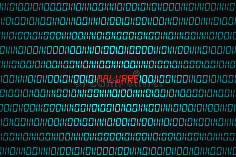 Malware - Binary code stock illustration. Illustration of concepts ...
