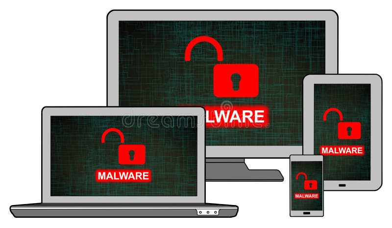 Malware Concept on Different Devices Stock Image - Image of hacking ...