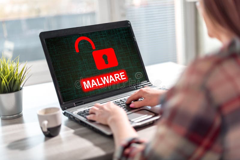 Malware Concept on a Laptop Screen Stock Image - Image of data ...