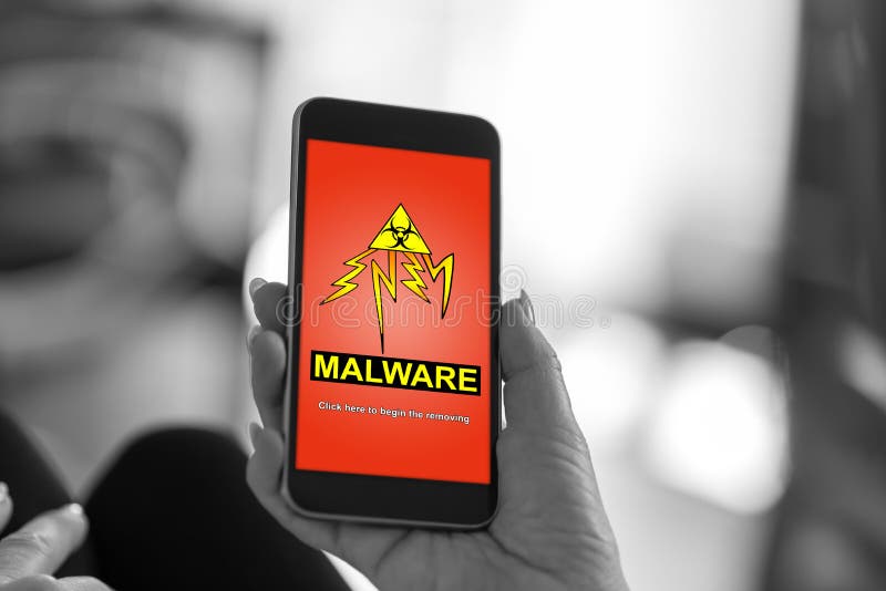 Malware Concept on a Smartphone Stock Photo - Image of spam ...