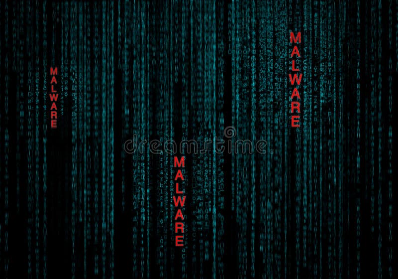 Malware Cyber Background As Concept of Data Security Protection Stock ...