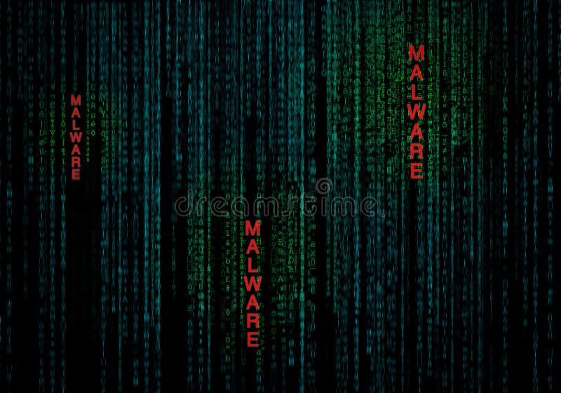 Malware Cyber Background As Concept of Data Security Protection Stock ...