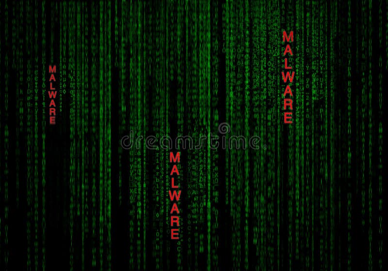 Malware Cyber Background As Concept of Data Security Protection Stock ...