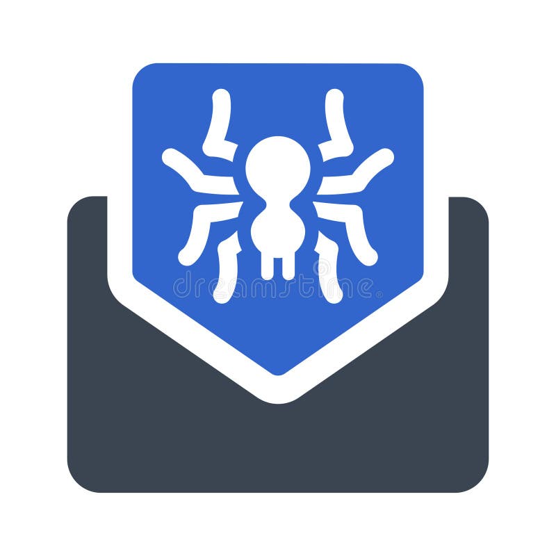 Malware email icon stock vector. Illustration of infected - 351613050