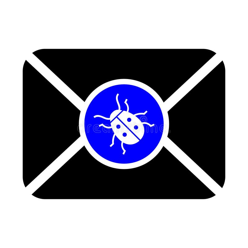 Malware Email Icon stock vector. Illustration of infected - 358759629