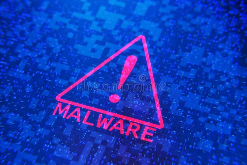 Malware Icon on Abstract Tech Background. Malware Concept Stock ...