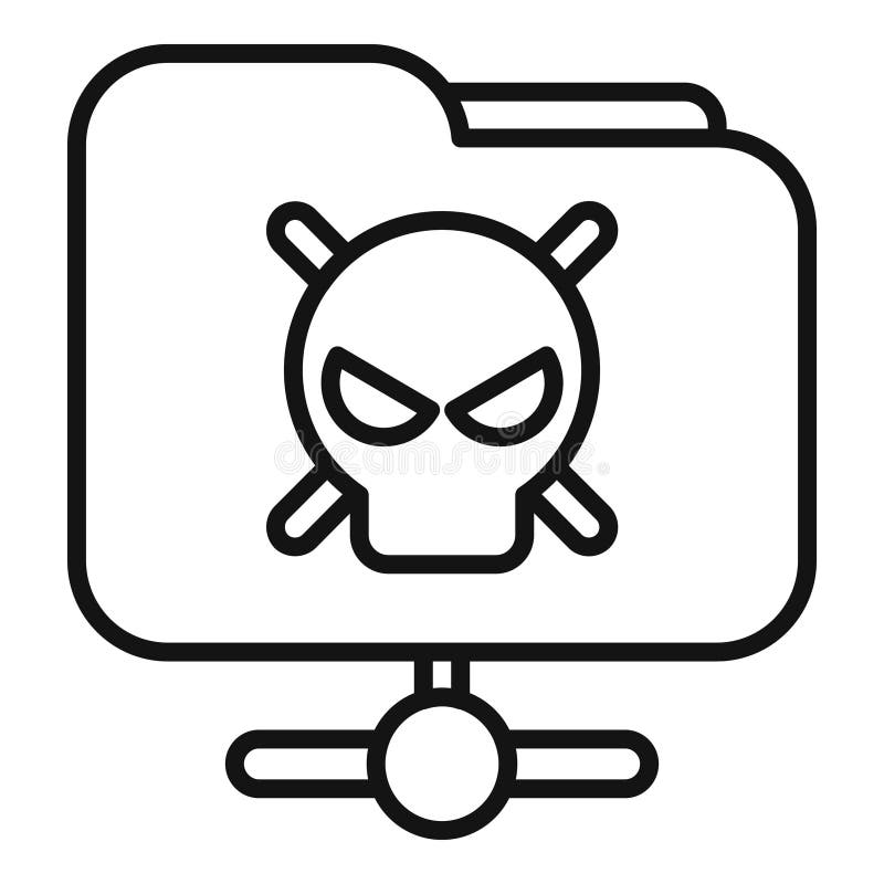 Malware Icon Outline Vector. Virus Error Stock Vector - Illustration of ...