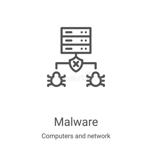 Malware Icon Vector from Computers and Network Collection. Thin Line ...