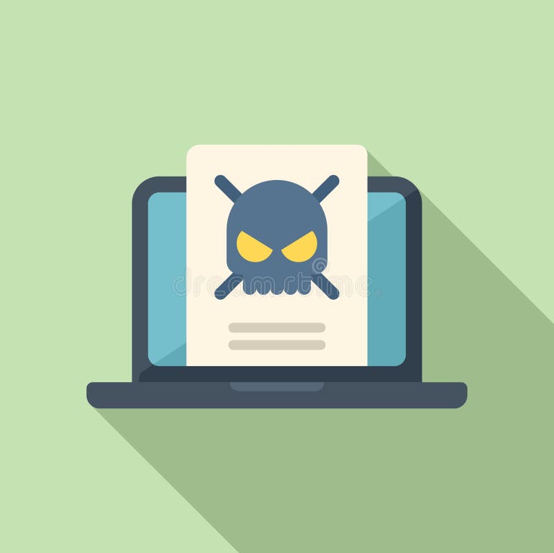 Malware Laptop Icon Flat Vector. Virus Error Stock Vector ... Malware Laptop Icon Flat Vector. Virus Error Stock Vector ...