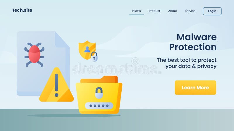 Malware Protection Internet Security Protection Technology Concept for ...