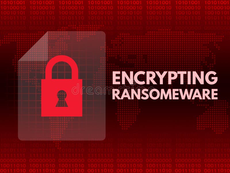 Malware Ransomware Wannacry Virus Encrypted Files Stock Illustration ...