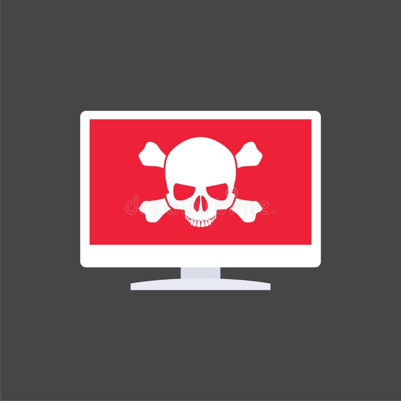 Malware, Spam, Online Scam, Computer Virus Icon or Logo, Color Set ...