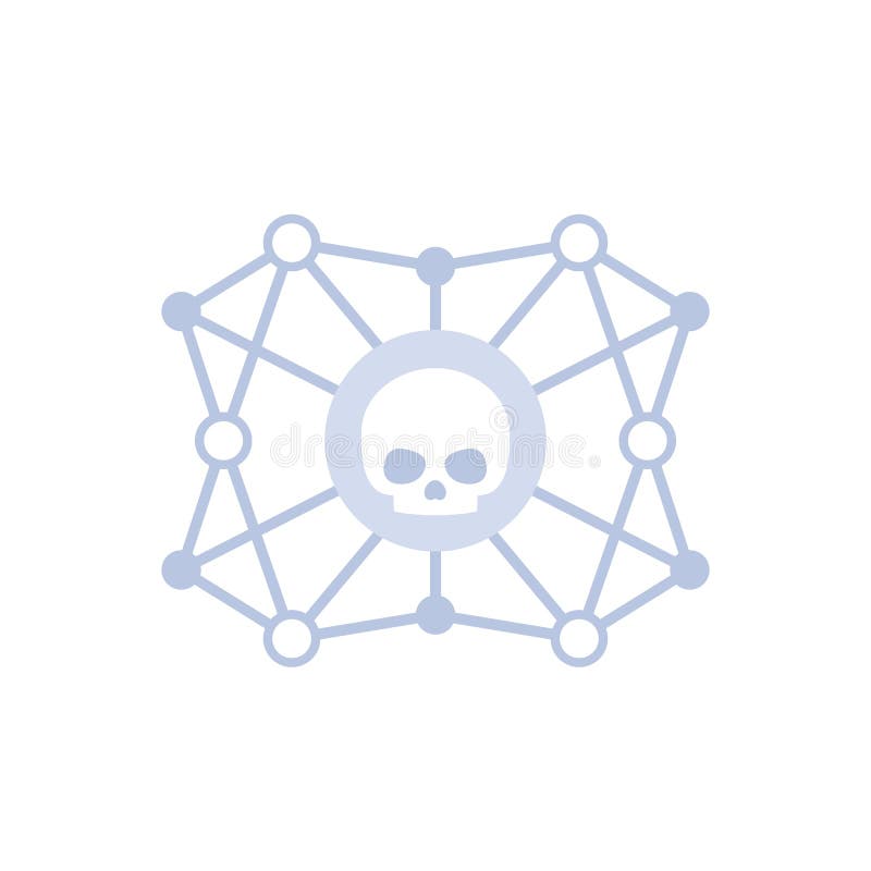 Malware Spread, Cyber Attacks or Virus Icon Stock Vector - Illustration ...