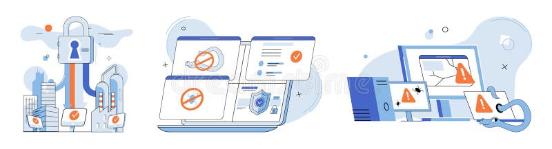 Malware Spyware Virus. Alerts Notify Users Potential Security Breaches ...